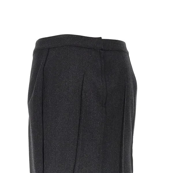 Victoria Beckham Pressed Flannel Midi Skirt - Gray
