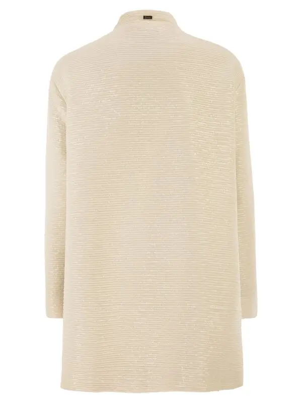 Herno Sequined A-line Overcoat - Cream