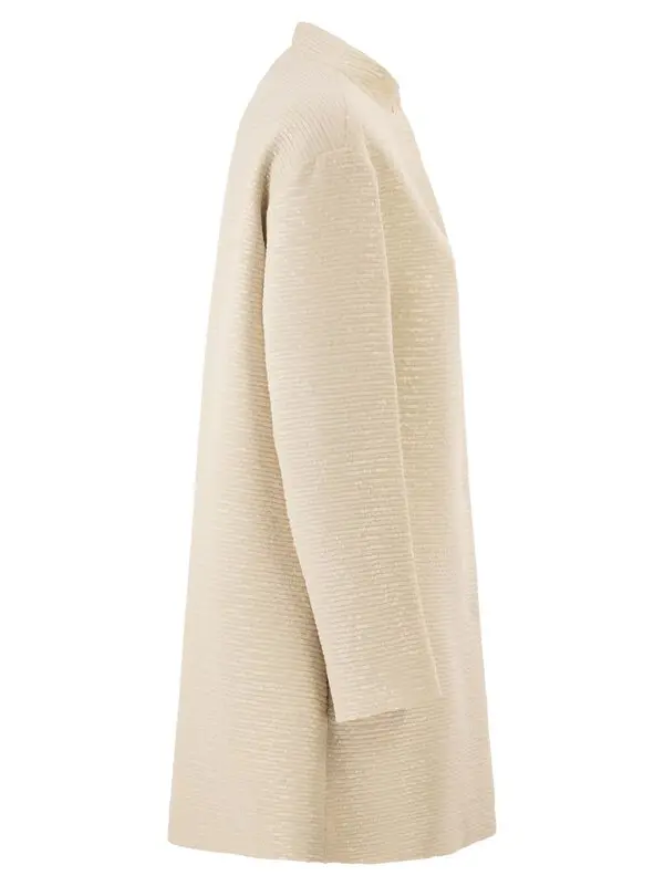 Herno Sequined A-line Overcoat - Cream