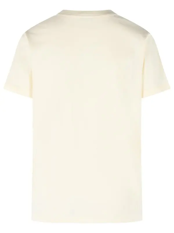 Moncler Ivory Cotton T-shirt - Cream