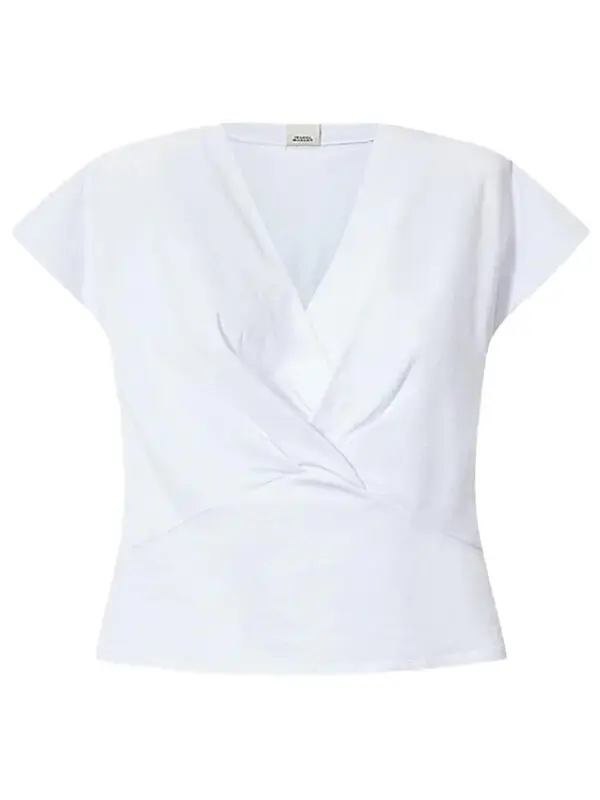 Isabel Marant Étoile Nadrine Draped Cotton Jersey T-shirt - White