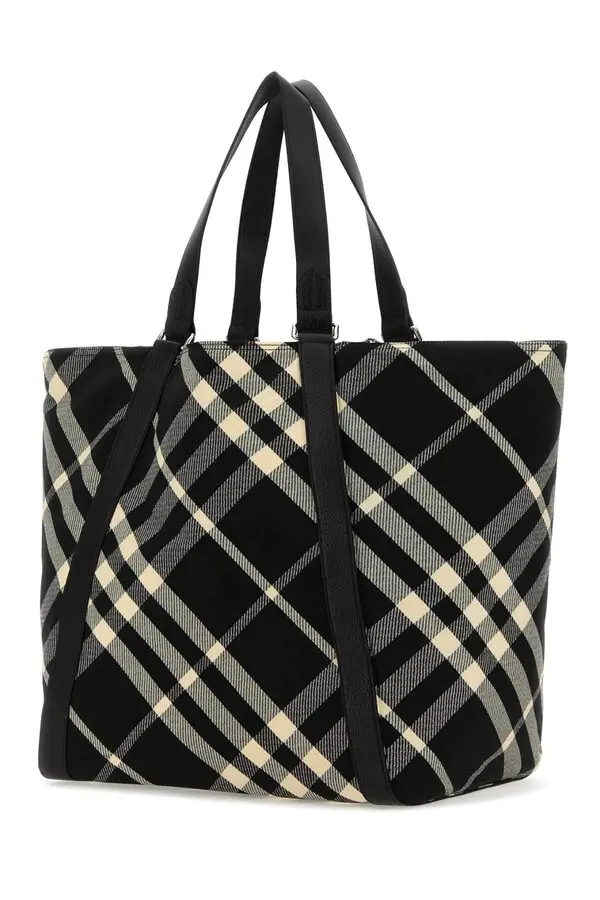 Burberry Embroidered Fabric Festival Shopping Bag - Multicolor