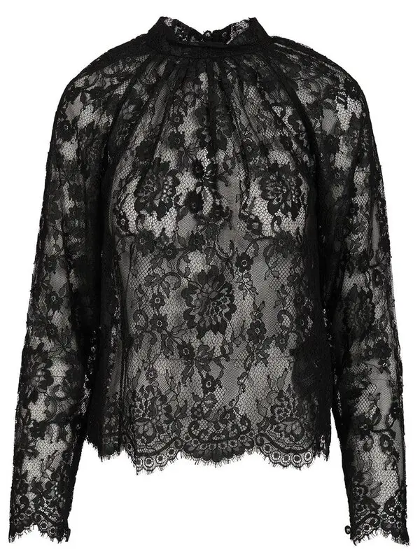 SELF-PORTRAIT Lace Blouse - Black