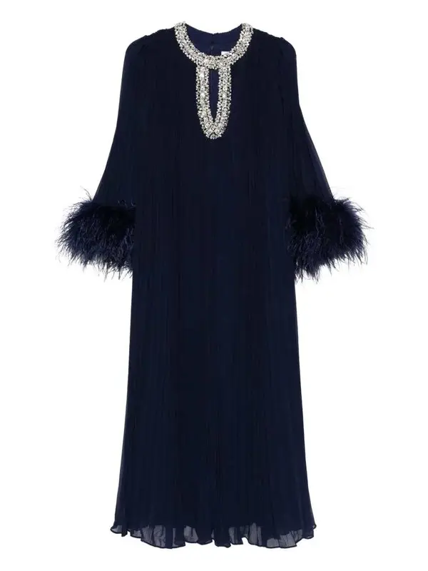 SELF-PORTRAIT Long Pleated Dress