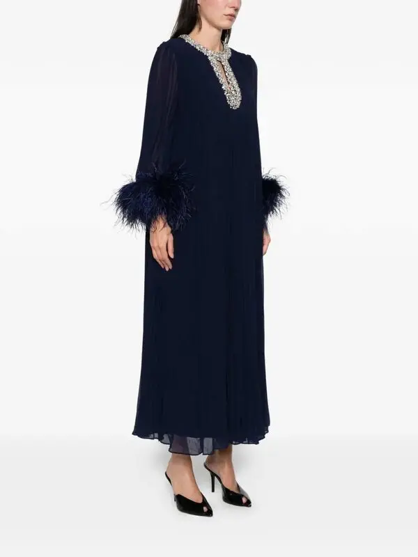 SELF-PORTRAIT Long Pleated Dress