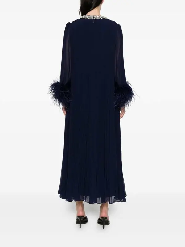SELF-PORTRAIT Long Pleated Dress