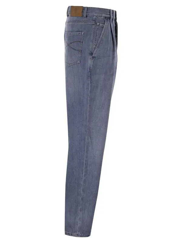 Brunello Cucinelli Cotton Denim Baggy Jeans - Multicolor