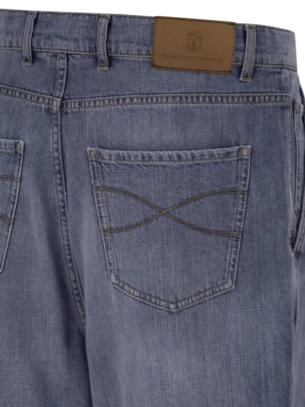Brunello Cucinelli Cotton Denim Baggy Jeans - Multicolor