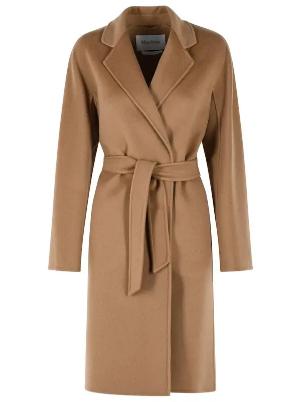 Max Mara Aceri' Camel Cashmere Wrap Coat