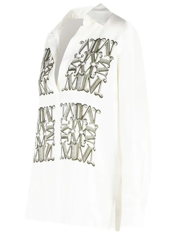 Max Mara Filtro' White And Silk Shirt - Green