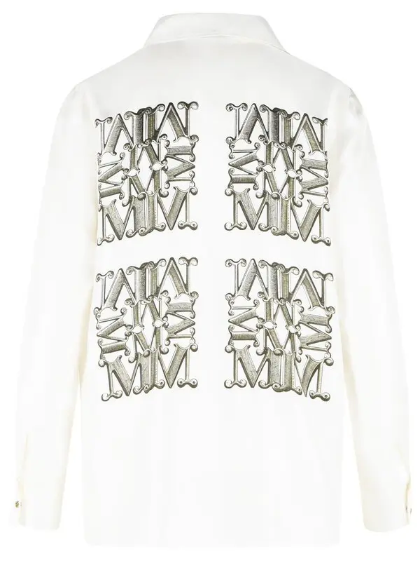 Max Mara Filtro' White And Silk Shirt - Green