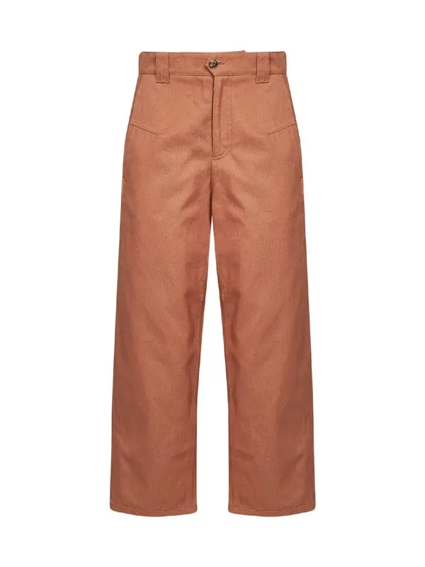 Chloé Cotton Canvas Barrel Trousers - Multicolor
