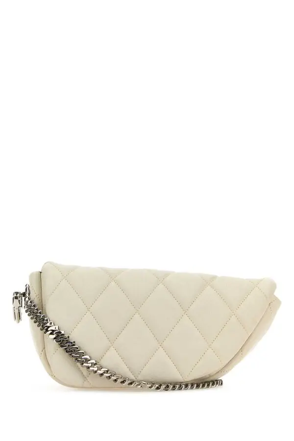 Burberry Leather Shield Lock Shoulder Bag - White