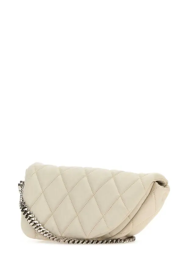 Burberry Leather Shield Lock Shoulder Bag - White