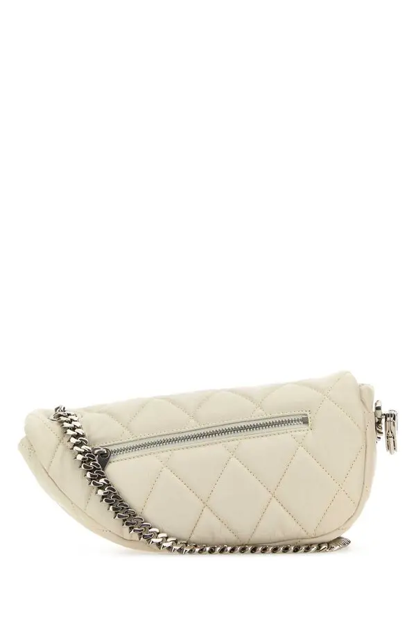 Burberry Leather Shield Lock Shoulder Bag - White