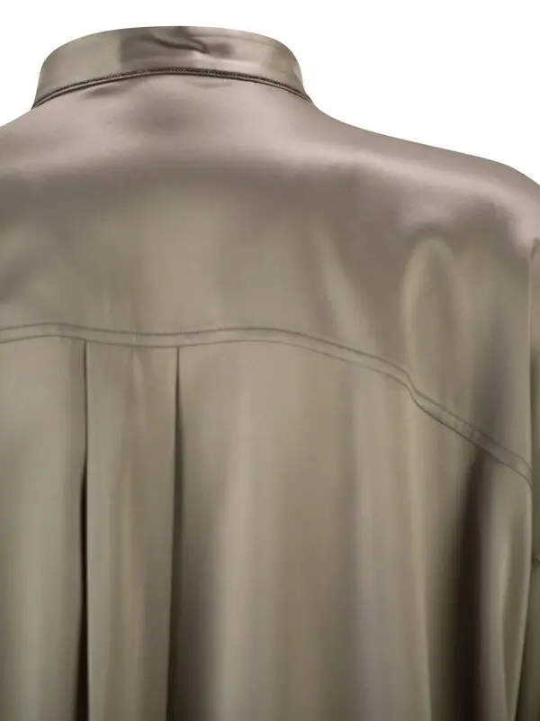 Brunello Cucinelli Stretch Silk Satin Shirt - Green