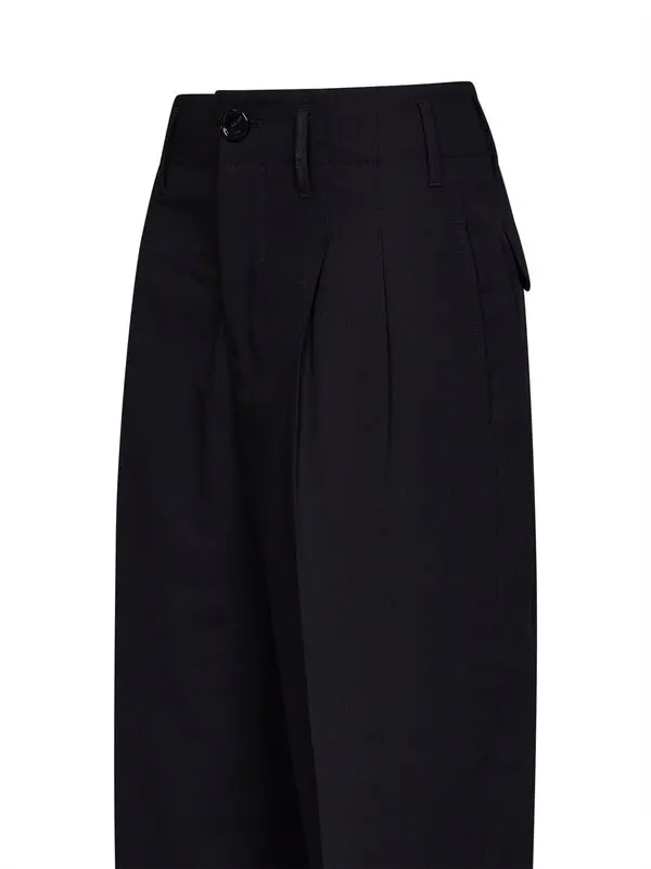 AMI Paris Black Virgin Wool Double-pleat Trousers