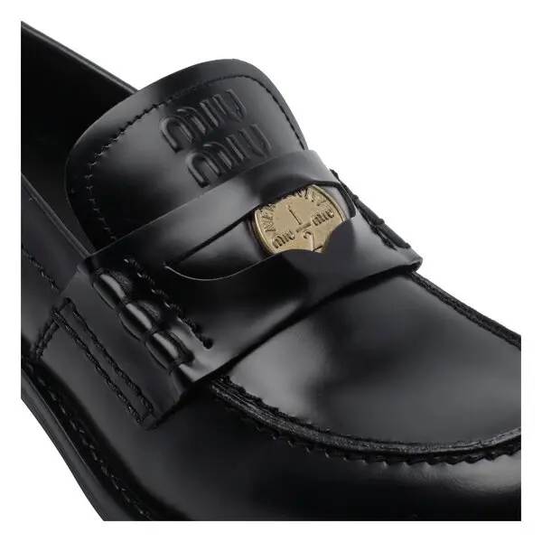 Miu Miu Logo Pump Loafers - Black