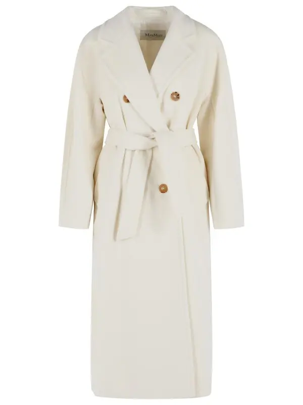 Max Mara Madame' Virgin Wool And Cashmere Coat - White