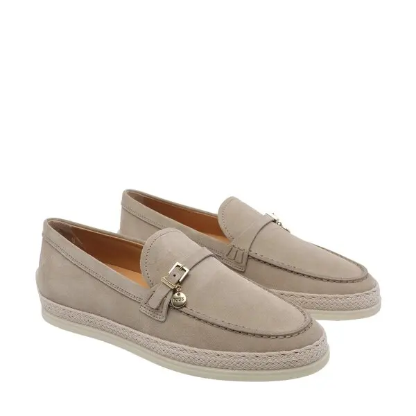 TOD'S Suede Loafers - Cream