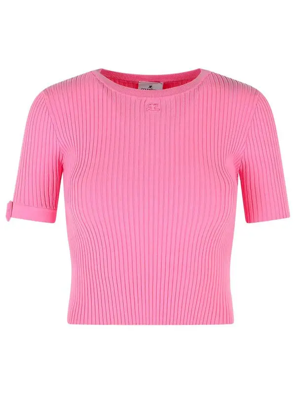 COURREGES Viscose Blend T-shirt - Pink