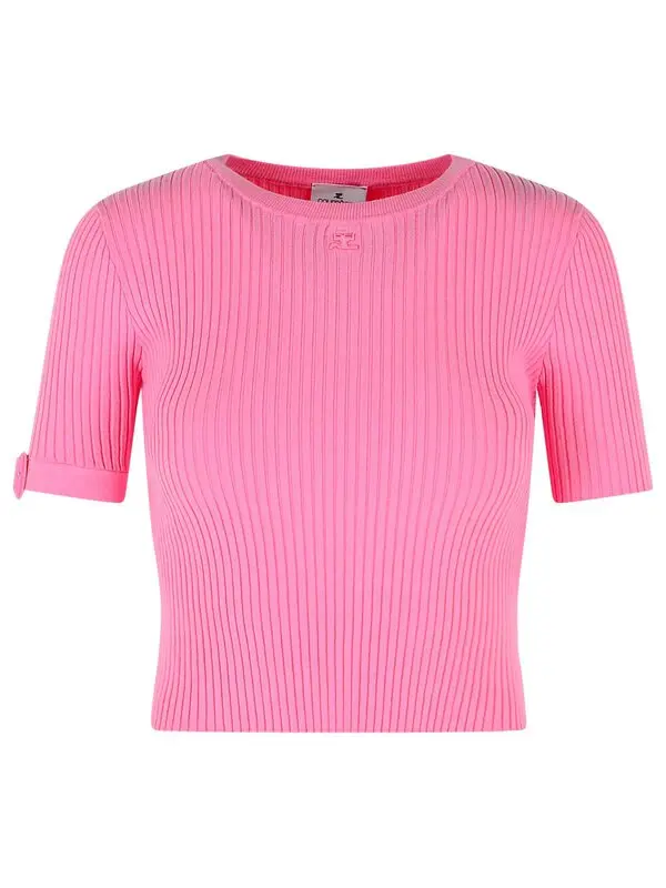 COURREGES Viscose Blend T-shirt - Pink