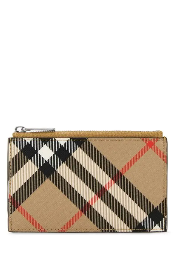 Burberry Printed Canvas Check Card Holder - Multicolor