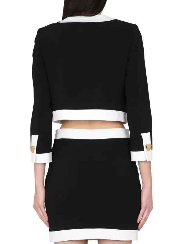 Moschino Giacca In Crêpe Heart Buttons