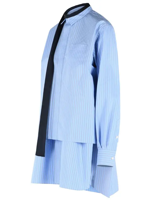 Sacai Light Cotton Blend Mini Dress