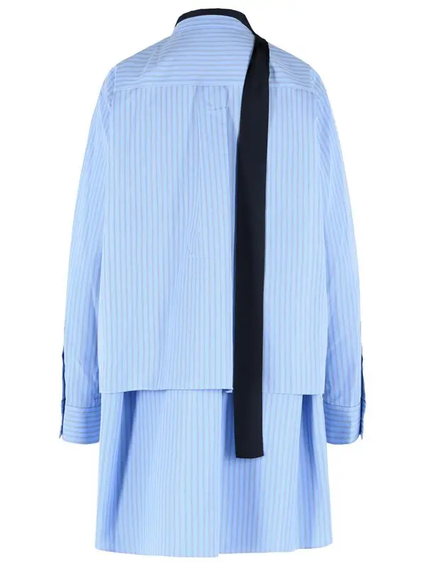 Sacai Light Cotton Blend Mini Dress