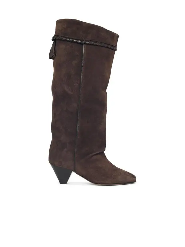 Isabel Marant Étoile Elita' High Boots In Suede - Brown
