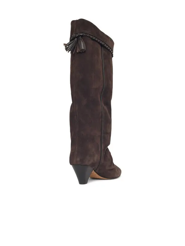 Isabel Marant Étoile Elita' High Boots In Suede - Brown