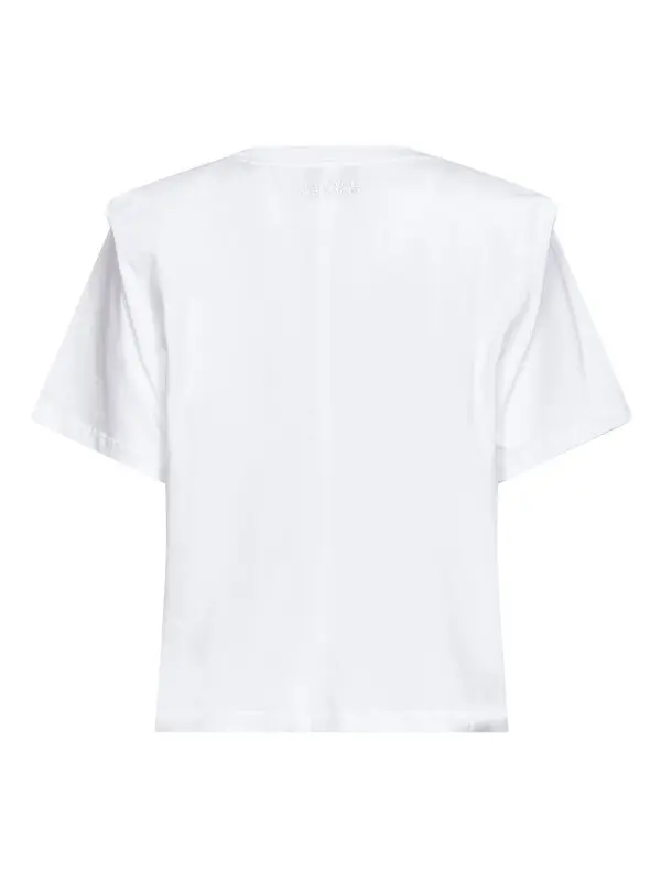 Isabel Marant Étoile Marant White Cotton Jersey Zelitos T-shirt With Shoulder Pads - Multicolor