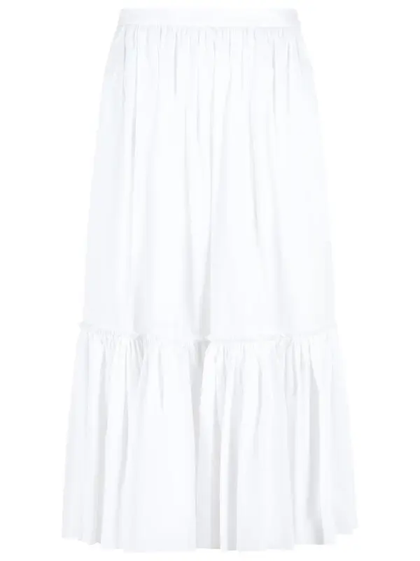 JIL SANDER Skirt In Cotton Poplin - White