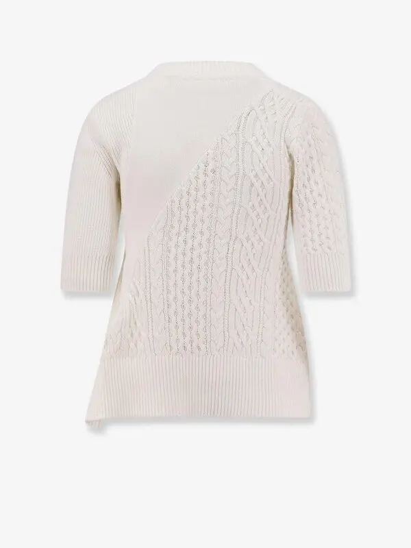 Sacai Asymmetrical Cotton Blend Sweater
