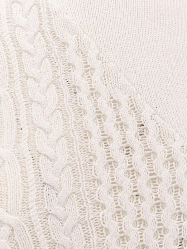 Sacai Asymmetrical Cotton Blend Sweater