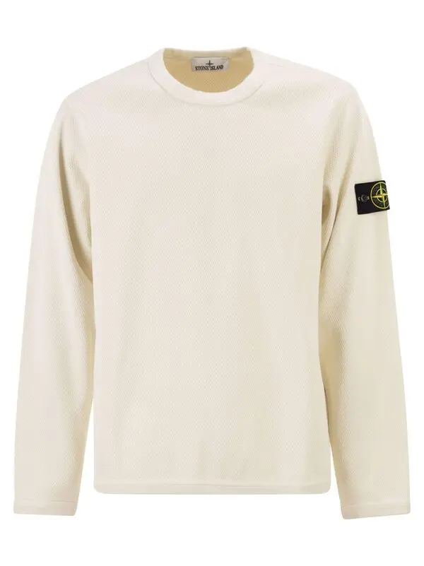 Stone Island Regular Fit Crew Neck Sweatshirt With Elasticated Edges