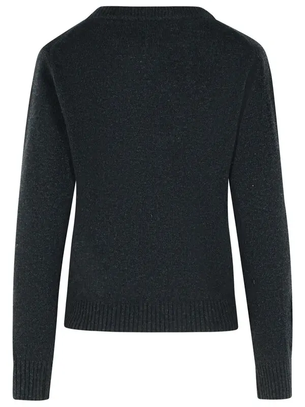 GANNI Wool Blend Graphic Sweater - Gray
