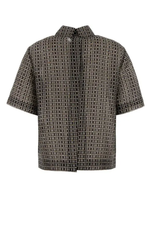 Fendi Printed Silk Blend Polo Shirt
