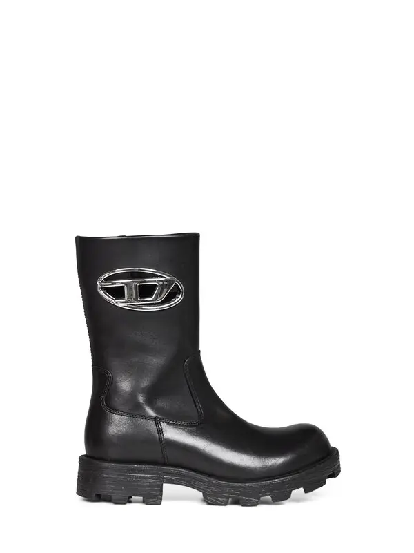 DIESEL® Black D-hammer Cut-out Biker Boots - Multicolor