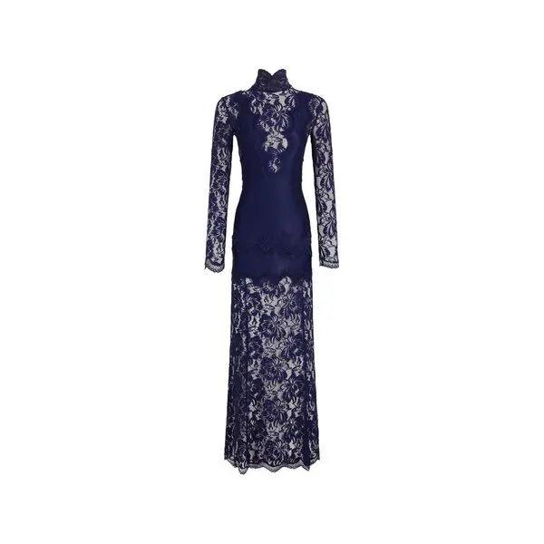 Rabanne Floral Lace Dress - Blue
