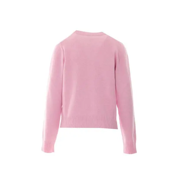 GANNI Logo Wool Sweater With Crab Print - Pink