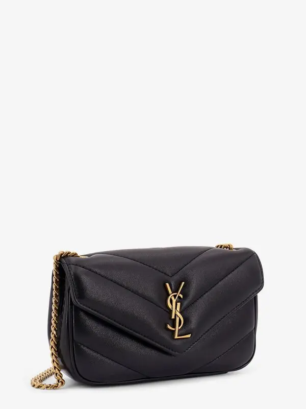 Saint Laurent Loulou Mini Leather Crosbody Bag With Chevron Stitching - Multicolor