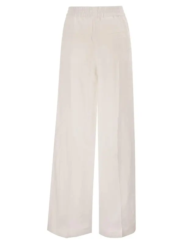 Brunello Cucinelli Cotton Organza Trousers - White