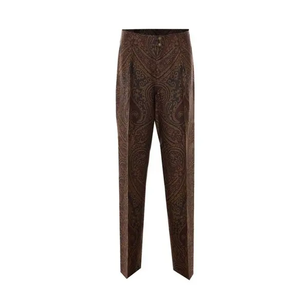 Etro Paisley Motif Pants - Brown