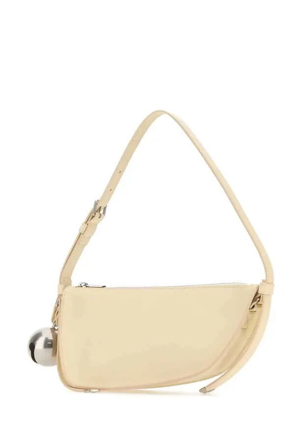 Burberry Cream Leather Shield Mini Shoulder Bag