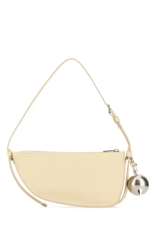Burberry Cream Leather Shield Mini Shoulder Bag
