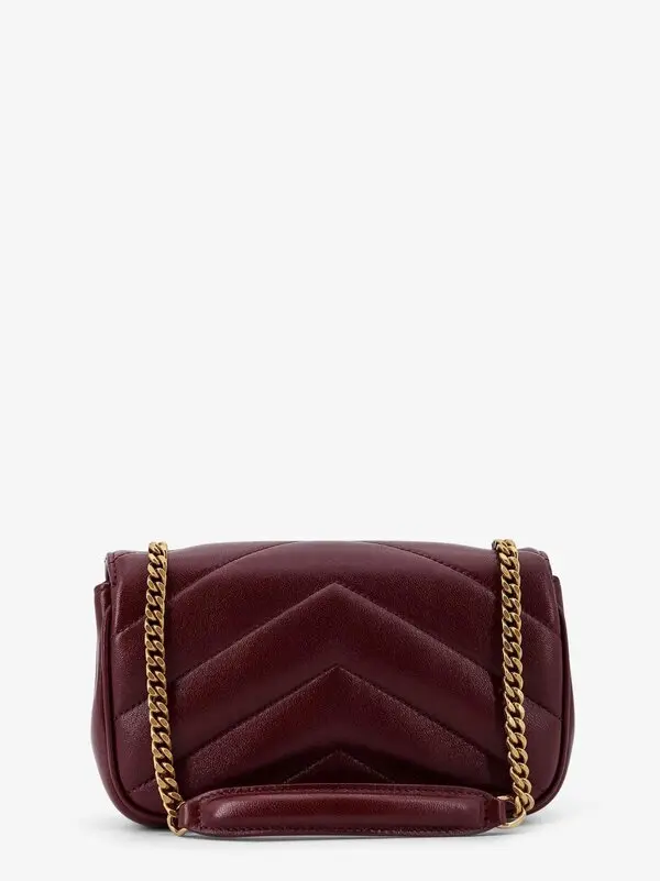 Saint Laurent Loulou Mini Crossbody Bag With Chevron Stitching - Multicolor