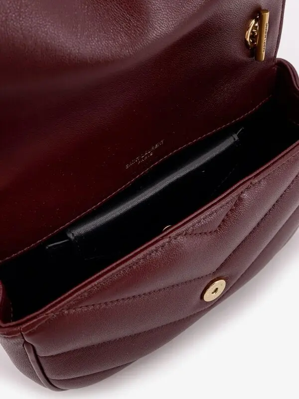Saint Laurent Loulou Mini Crossbody Bag With Chevron Stitching - Multicolor