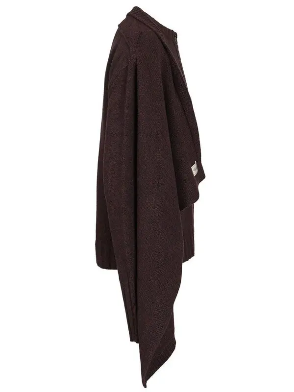 Attico Cardigan With Draped Details - Brown